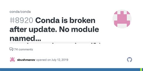 Conda Is Broken After Update No Module Named Conda Package Handling Issue Conda