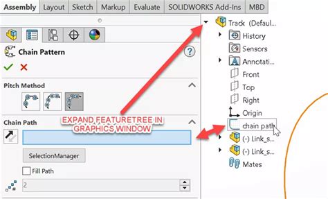 solidworks chain component pattern tutorial goengineer