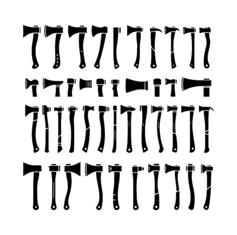 premium vector collection of ax silhouette illustrations vector