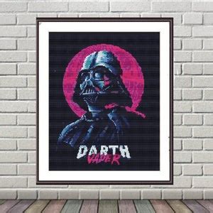 Darth Vader PDF Counted Cross Stitch Pattern Star Wars Digital Cross Stitch Chart Cinema Cross