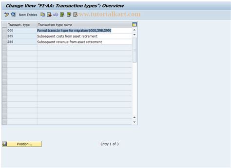 AO SAP Tcode Define Transaction Type