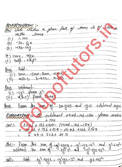 Algebraic Expressions Lesson Plan Maths Group Of Tutors