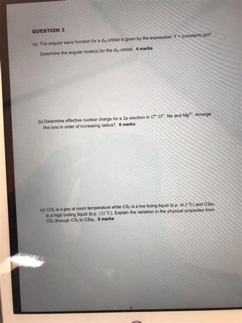 Solved Question 3 A The Angular Wave Function For A Day