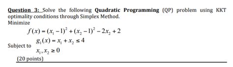 Solved Question Solve The Following Quadratic Chegg