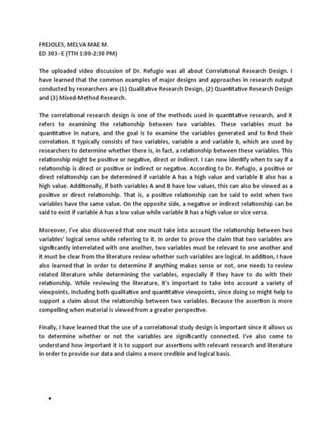 Ed 303 Correlational Design Download Free Pdf Quantitative Research Qualitative Research
