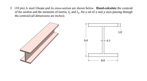 3 10 Pts A Steel I Beam And Its Cross Section Are Shown Below Hand