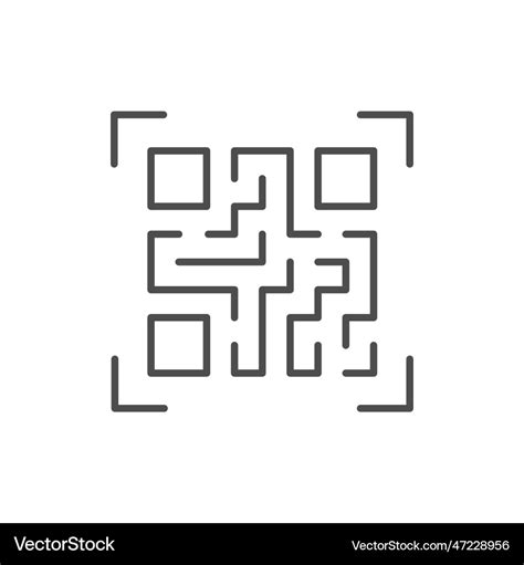Qr Code Line Outline Icon Royalty Free Vector Image