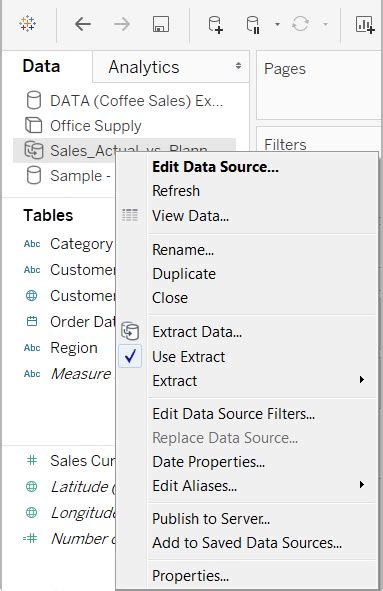 Navigate Data Sources In The Data Pane Tableau