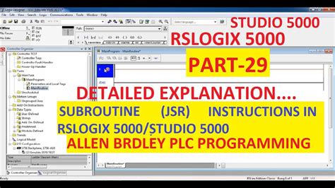 Jump To Subroutine Jsr In Rslogix 5000logix Designer Software P2