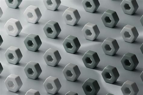 A Group Of White And Gray Hexagonal Objects Photo Free 3d Image On
