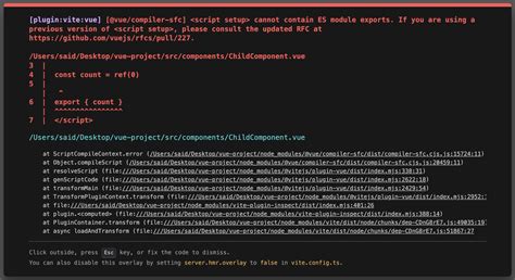 How To Fix Script Setup Cannot Contain Es Module Exports Error Vue