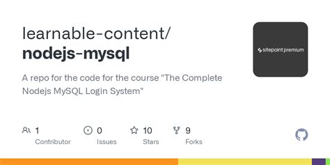 Github Learnable Contentnodejs Mysql A Repo For The Code For The
