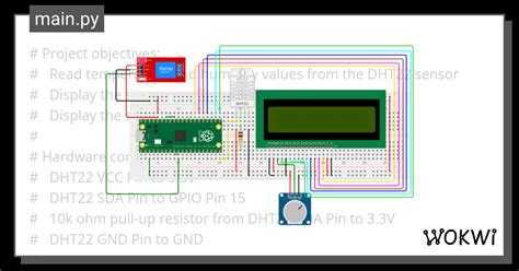 Raspberry Pi Pico DHT22 With LCD Copy Copy Wokwi ESP32 STM32 Arduino Simulator