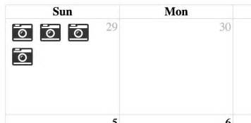Javascript How To Display FullCalendar Io Events Horizontally As Icons Retaining