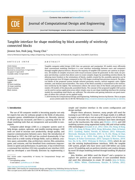 Pdf Tangible Interface For Shape Modeling By Block Assembly Of Wirelessly Connected Blocks