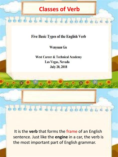Classes Of Verb Pdf