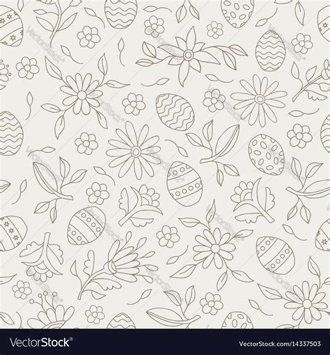 Easter Elements Seamless Flower Pattern Background