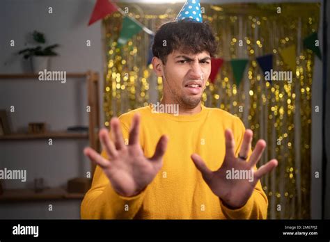 Photo Of Disgusted Young Man Dislike T Look Empty Space Bad Mood At