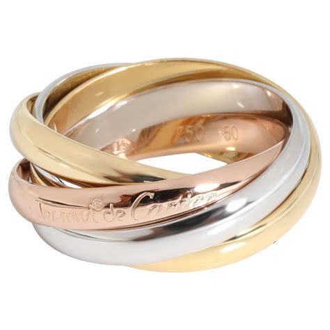 Cartier Trinity Diamond Ring Classic In 18 Karat Tri Colored Gold 0