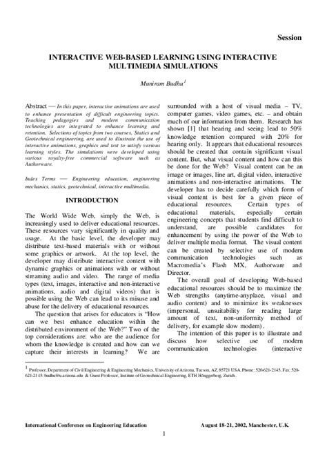 Pdf Interactive Web Based Learning Using Interactive Multimedia