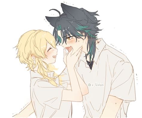 Lumine And Xiao Genshin Impact Drawn By Uxien Danbooru
