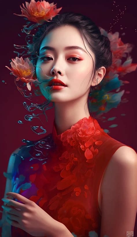 数字人ai绘画，3d人物，二次元，元宇宙，模特，医美模特 花瓣网