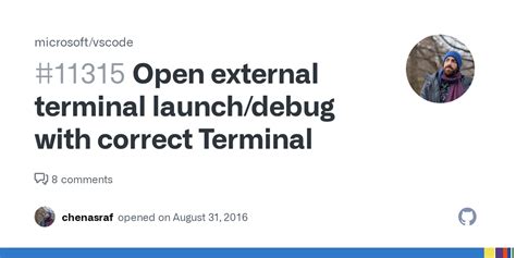 Open External Terminal Launchdebug With Correct Terminal · Issue 11315 · Microsoftvscode · Github