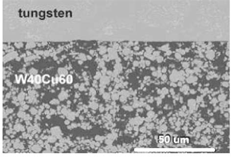 W Cu Composite Joined To A W Substrate Download Scientific Diagram