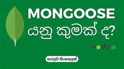 What Is Mongoose Mongoose Mongodb සරලව සිංහලෙන් Youtube