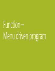 Using Functions In A Menu Driven Program A Guide To Course Hero