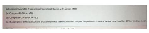 Solved Let A Random Variable X Has An Exponential Chegg