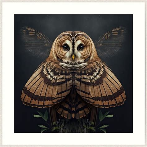Beautiful Barred Owl Moth Art Print Moth Art Print Moth Art Art Prints