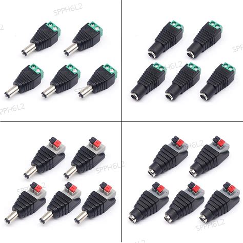 Pcs DC Male Female Power Connector Mm Plug Positive Negative To Solderless Pressure