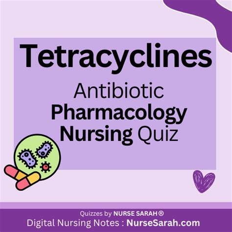 Tetracyclines Nursing Antibiotic Quiz Questions