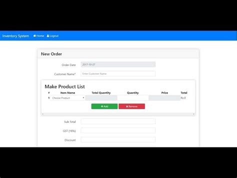 Inventory Management System Using Php And Mysql