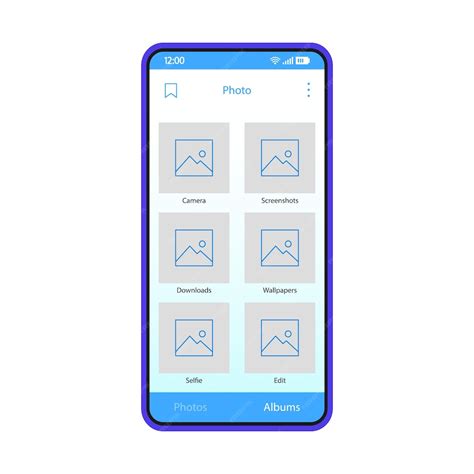 Premium Vector Photo Gallery Smartphone Interface Vector Template