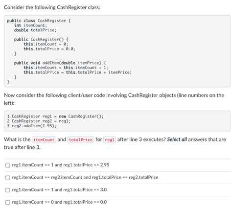 Solved Given The Following Class Public Class Cashregister