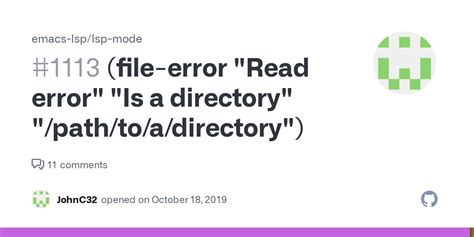 File Error Read Error Is A Directory Pathtoadirectory · Issue 1113 · Emacs Lsplsp