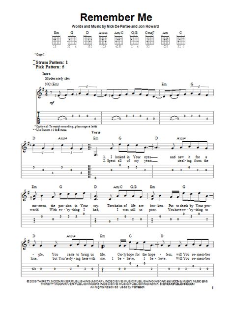Remember Me By Kutless Easy Guitar Tab Guitar Instructor
