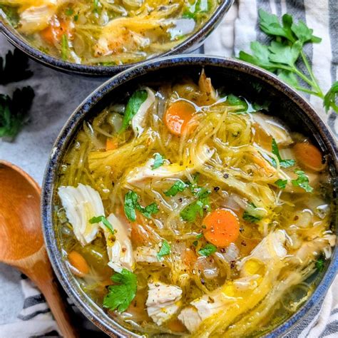 Chicken Noodle Soup With Spaghetti Squash Recipe Modern Bites
