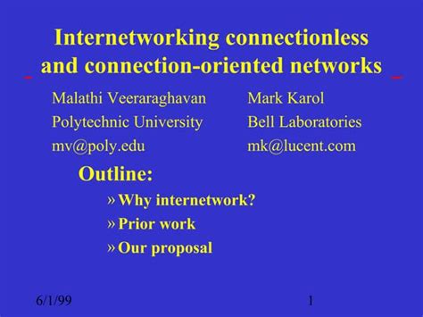Connection Less And Oriented Ppt