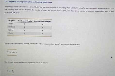 solved 15 computing the regression line and making