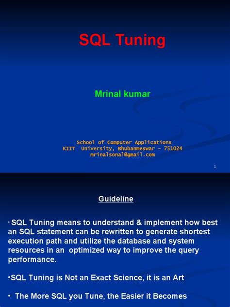 sql tuning mrinal kumar pdf software engineering computer data