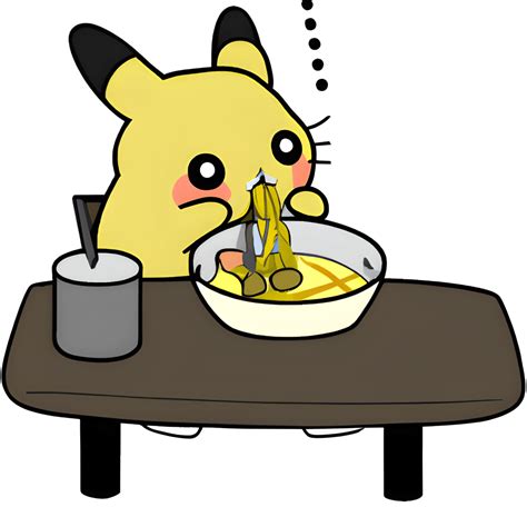 Pikachu Eating Food Illustration · Creative Fabrica