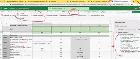 Script Sur Excel 365 Pour Masquer Colonnes Sous Condition