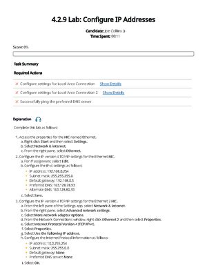 Configure IP Addresses On Linux 4 2 Lab Con Gure IP Addresses On Linux Candidate Joe Collins