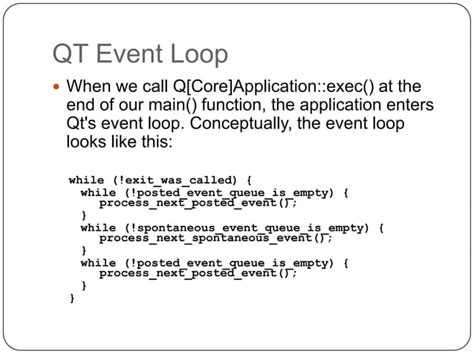 Qt Framework Events Signals Threads PPT Free Download