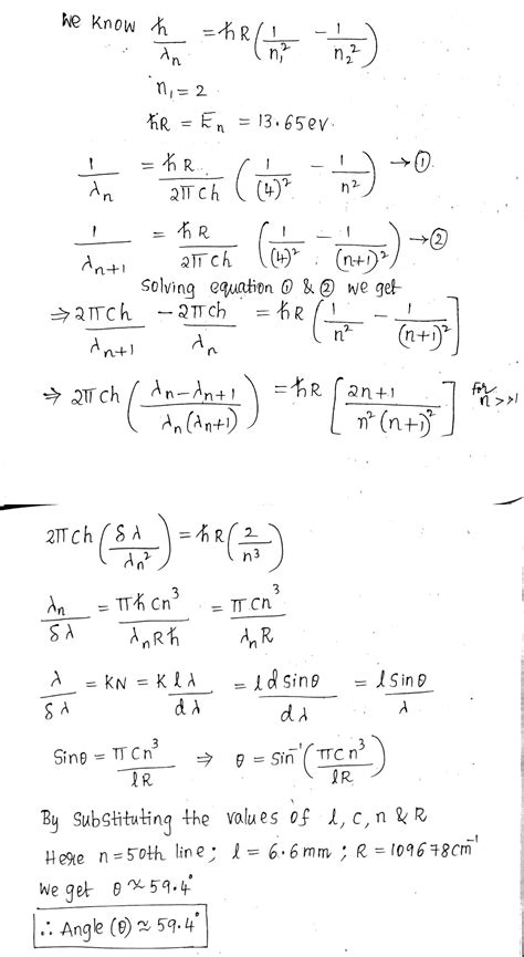 Radiation Of Atomic Hydrogen Falls Normally On A Diffraction Grating Of Width L Mm The