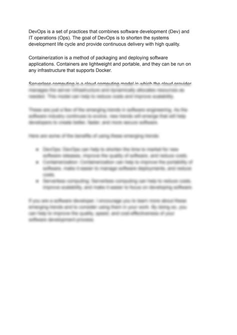 Solution Emerging Trends In Software Engineering Devops