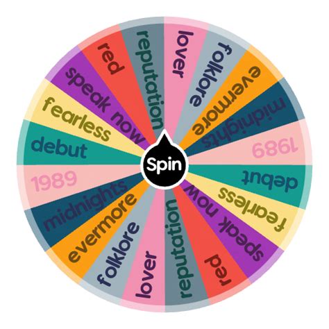 Taylor Swift Albums Spin The Wheel Random Picker